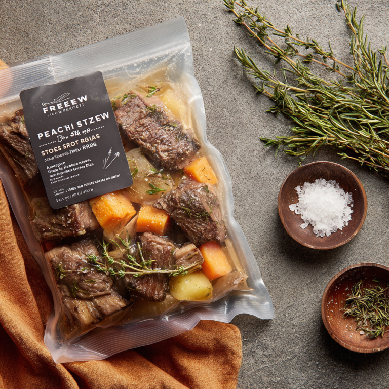 Packable Frozen Stew Bags: Peach-Braised Short Ribs - Feastical