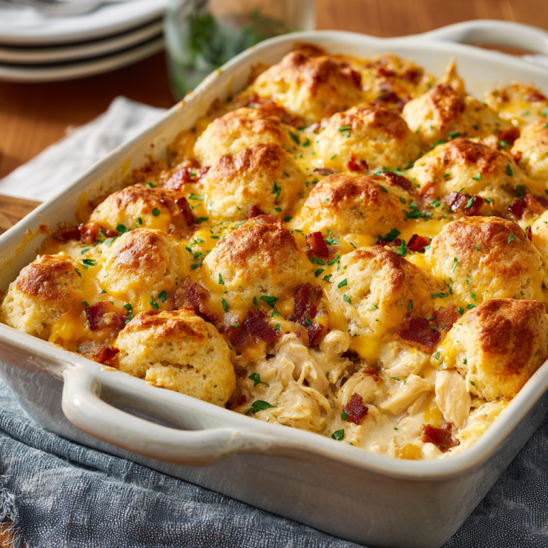 Chicken Bubble Biscuit Bake Casserole - Feastical
